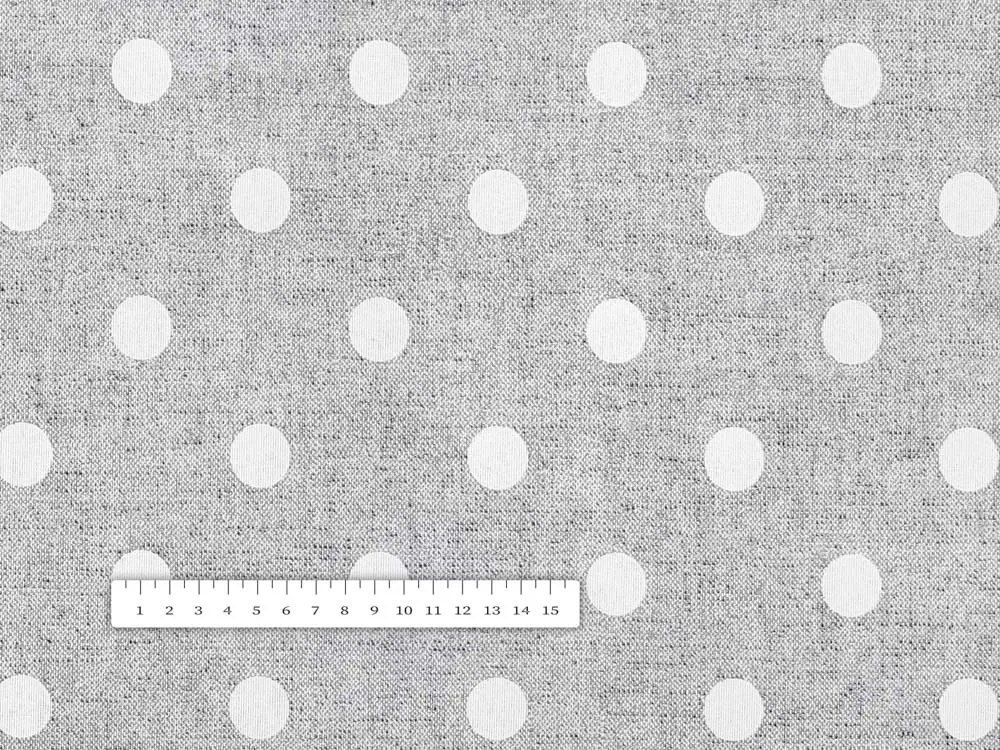 Biante Dekorační kulatý ubrus Porto PRT-018 Bílé puntíky na šedém režném Ø 110 cm