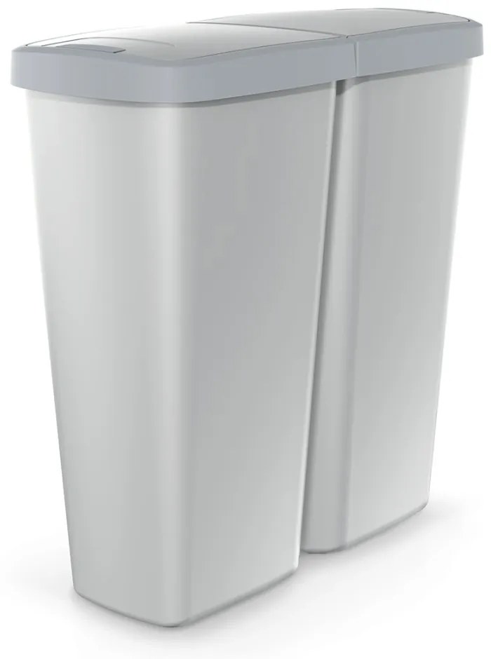 Odpadkový koš DUO šedý, 50 l, šedá