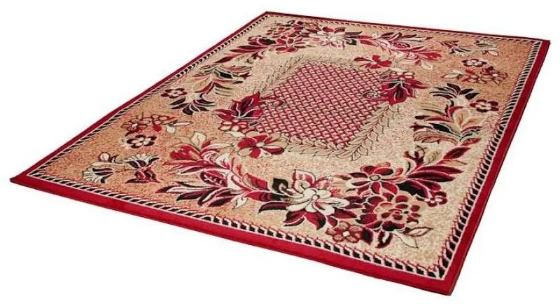 *Kusový koberec PP Květiny červený 130x190cm