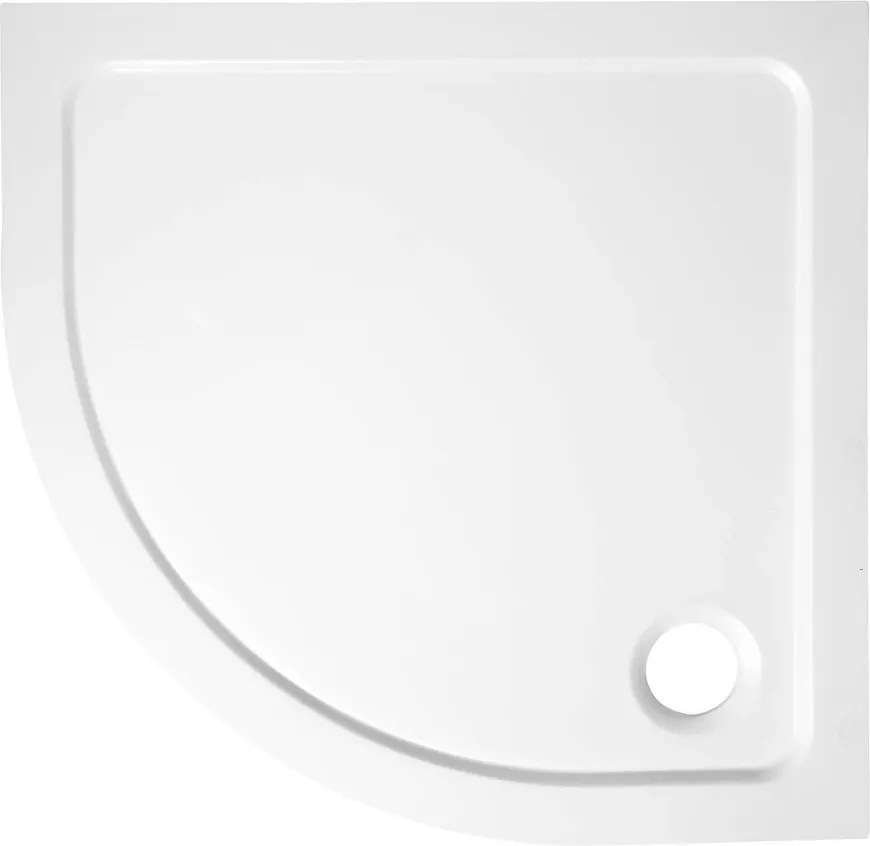 Aqualine Aqualine, TECMI vanička z litého mramoru, čtvrtkruh 80x80x3 cm, R55, PQ558