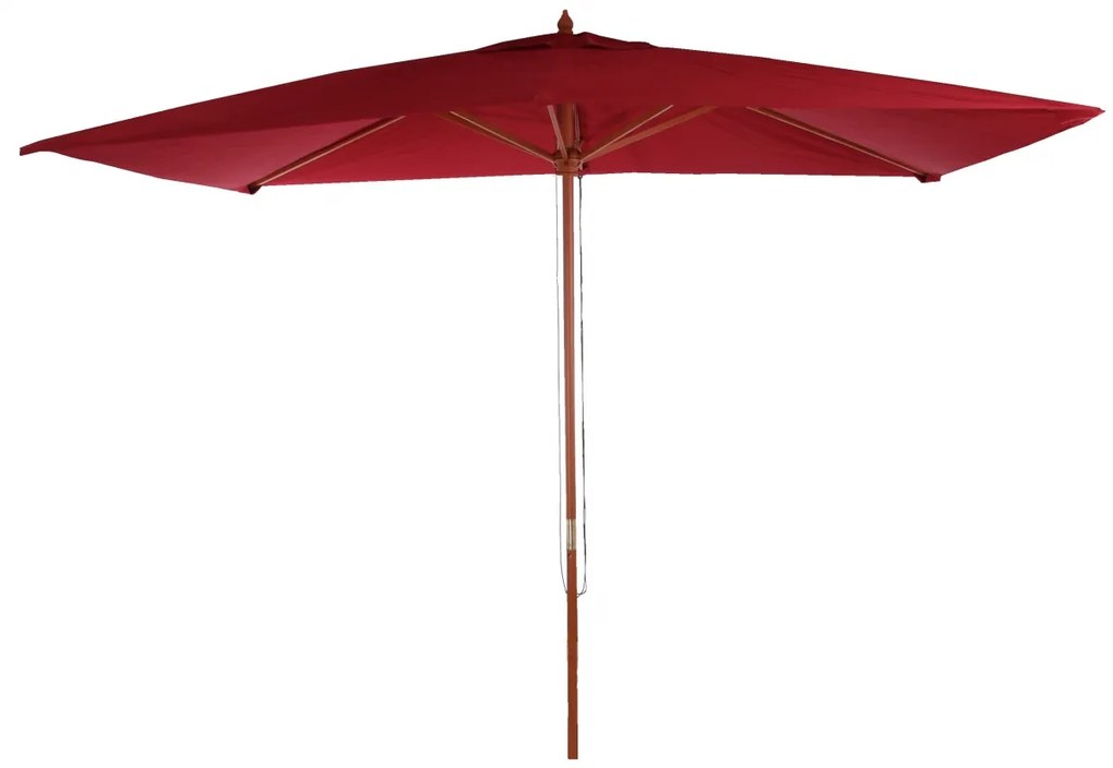Slunečník Florida 2x3m - polyester/dřevo - bordeaux