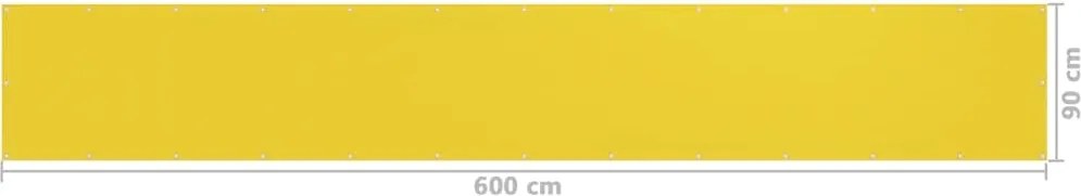 Balkonová zástěna žlutá 90 x 600 cm HDPE 310999