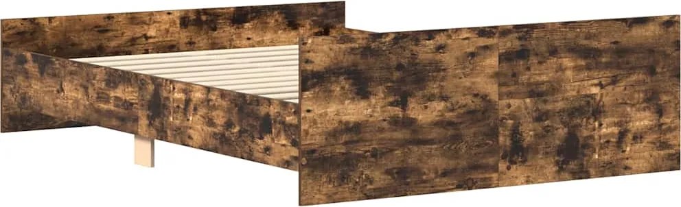 Rám postele s hlavovým a nožním čelem kouřový dub 150 x 200 cm 3203758