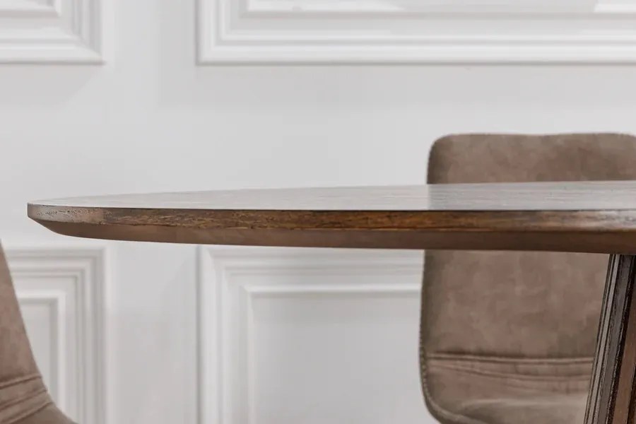 Designový jídelní stůl kulatý Wadeline 140 cm tmavý dub