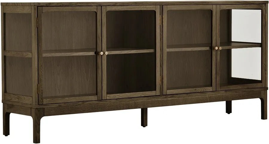 Tmavě hnědá vitrína v dekoru dubu 180x80x40 cm Zamora – House Nordic