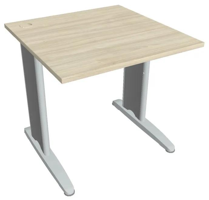Stůl pracovní rovný 80 cm - Hobis Flex FS 800 Dekor stolové desky: akát, Barva nohou: Stříbrná