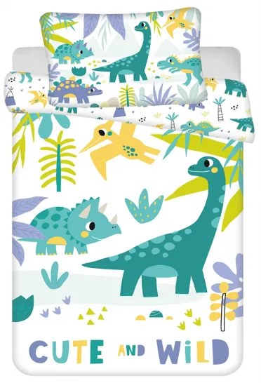 Jerry Fabrics Povlečení do postýlky Dino Cute and Wild baby 100x135, 40x60 cm