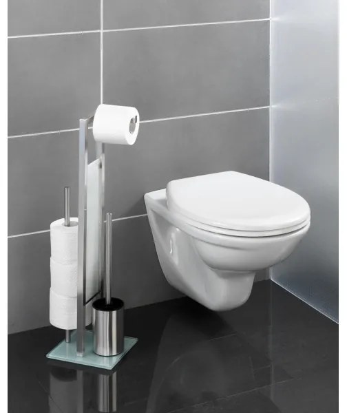 WENKO 21564100 - WC štětka RIVALTA 18x70 cm nerez/stříbrná/bílá/černá