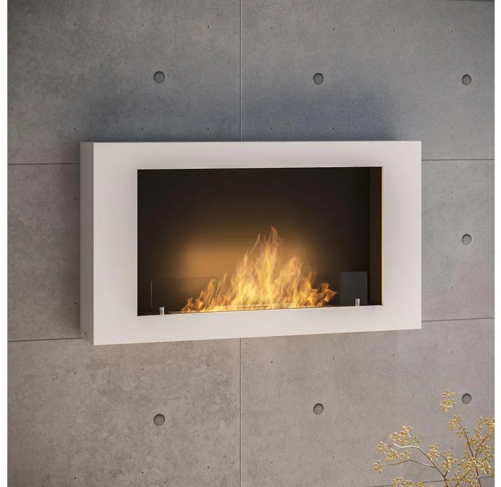 InFire - Nástěnný BIO krb 100x56 cm 3kW bílá MURALL 1000