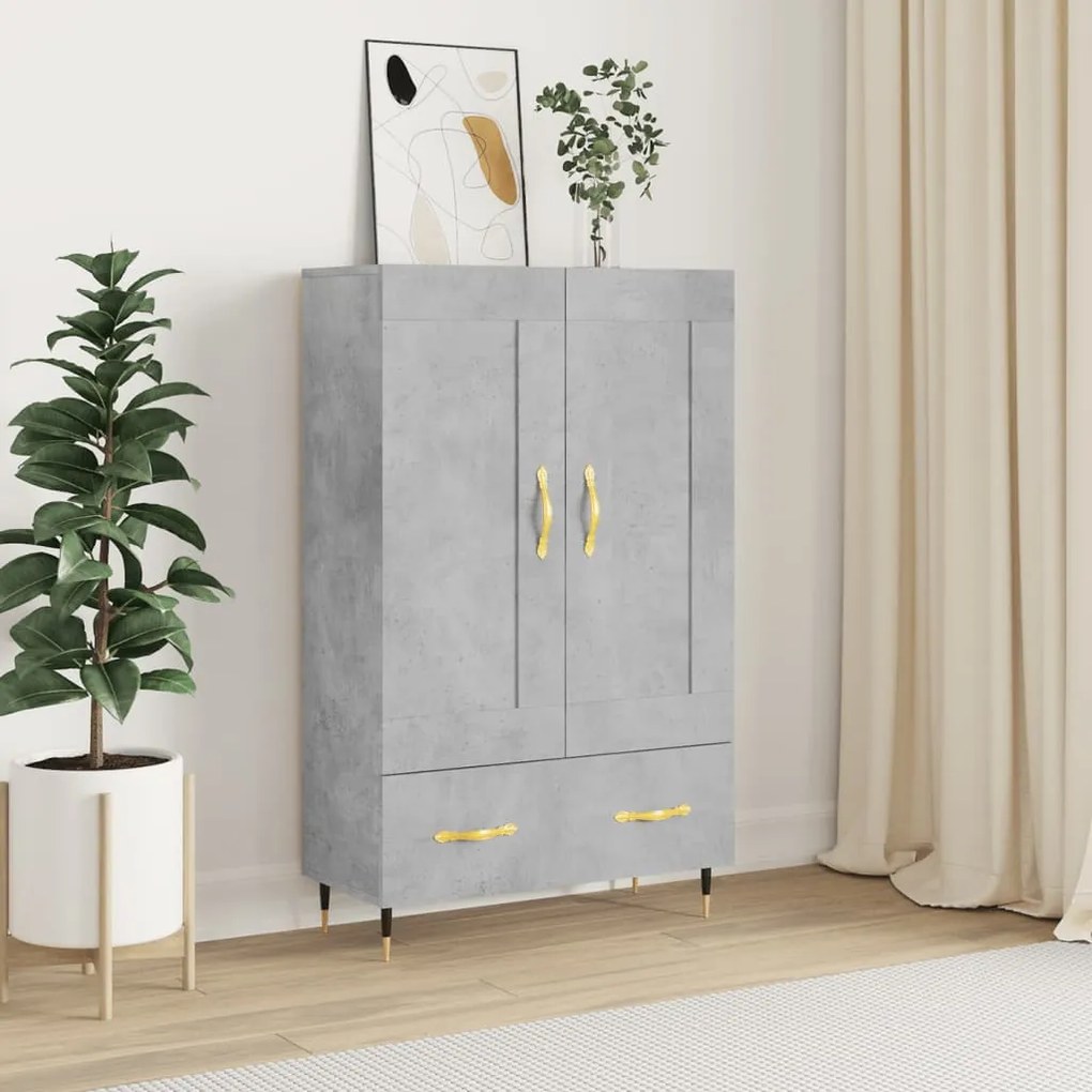 Skříň highboard betonově šedá 69,5x31x115 cm kompozitní dřevo