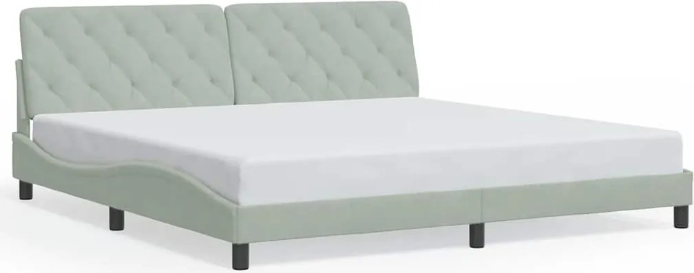 Rám postele bez matrace světle šedý 200 x 200 cm samet 3207941