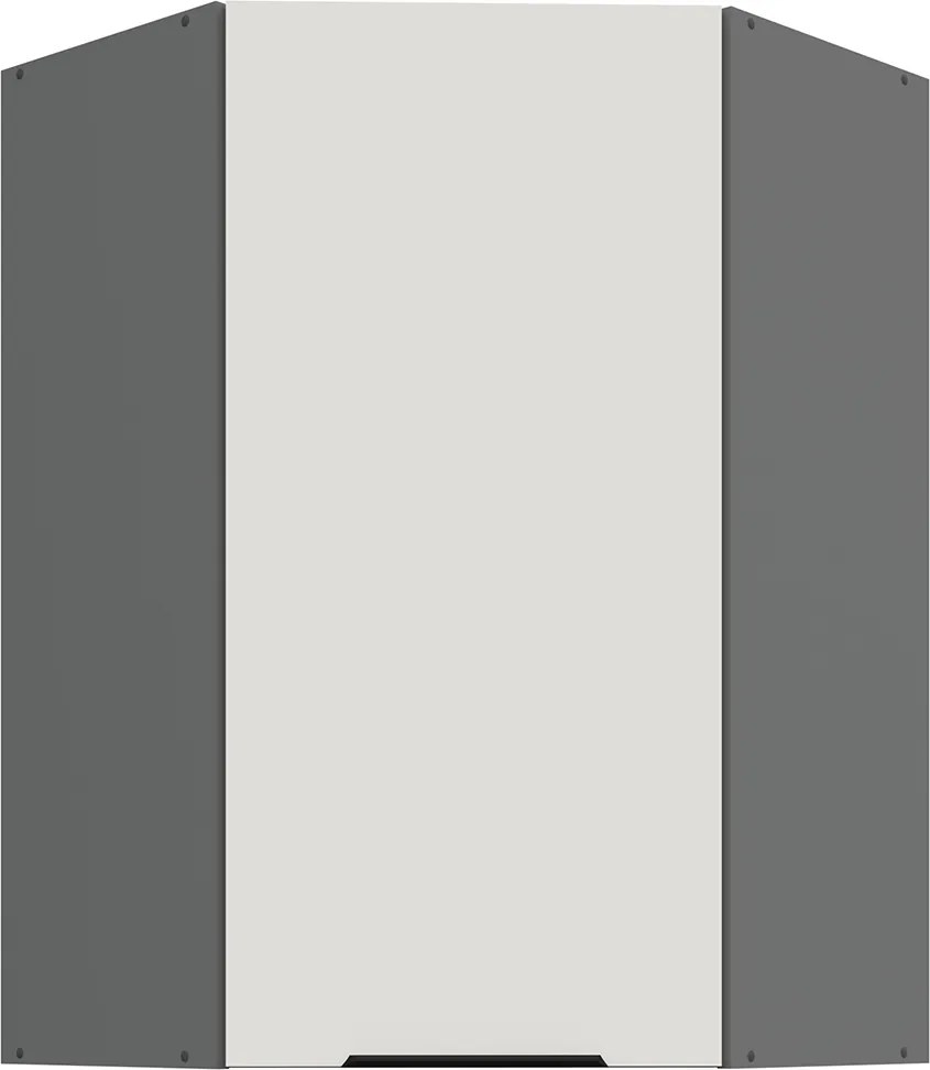 ARIA aw | horní kuchyňská skříňka 60x60 GN-90 1F (45°) rohová s policemi | 60x60 cm | VYSOKÁ | antracit/bílá
