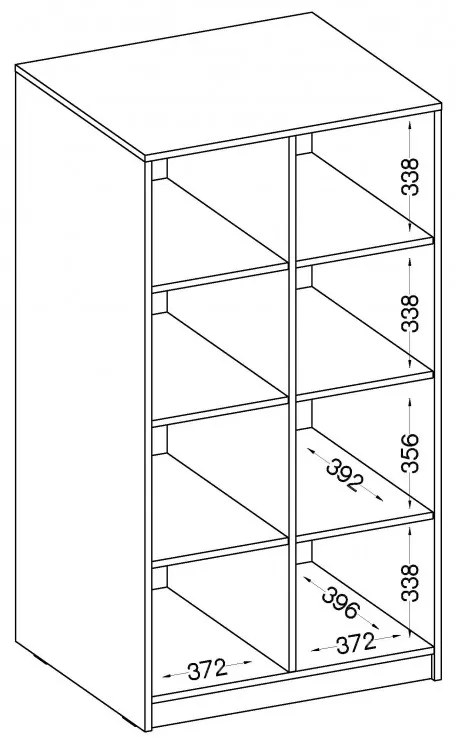 Falco Skříň s policemi Matylda 107 sv.šedá/dub artisan