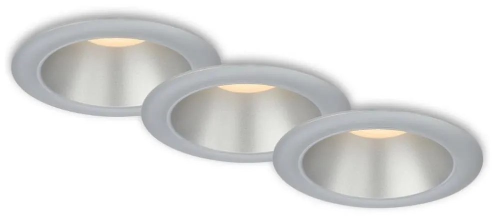 Briloner 7041-034-SADA 3x LED Koupelnové podh. svítidlo LED/4,9W/230V stříbrná