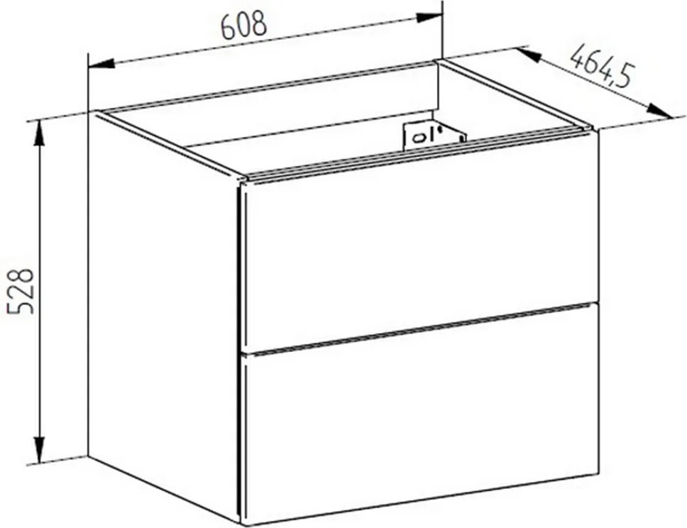 Mereo Mereo, Aira, koupelnová skříňka s umyvadlem z litého mramoru 61 cm, bílá, dub, šedá, CN710M