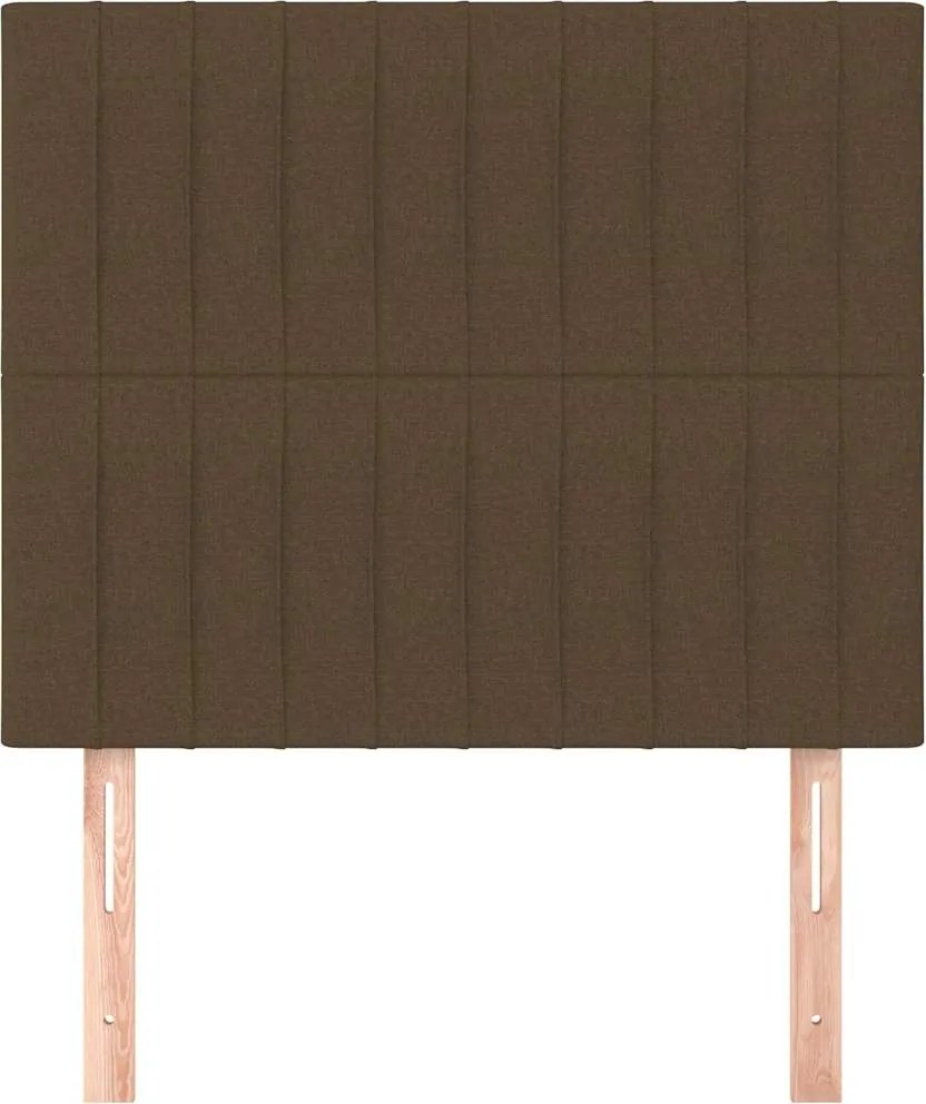 Čelo postele tmavě hnědé 90x5x118/128 cm látkové 3116555