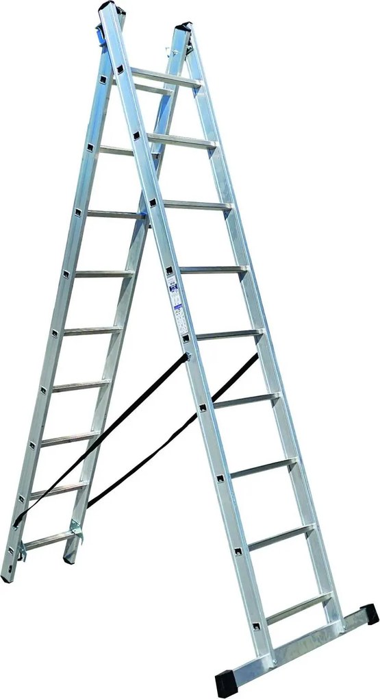 Alpos Hliníkové štafle - žebřík profi, 2x9 příček, 40-09 4,67 m x 5,45 m