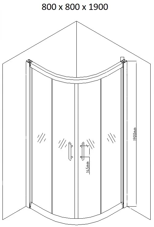 Sprchový kout MAXMAX MEXEN RIO grafit - čtvrtkruh 80x80 cm, 863-080-080-01-40