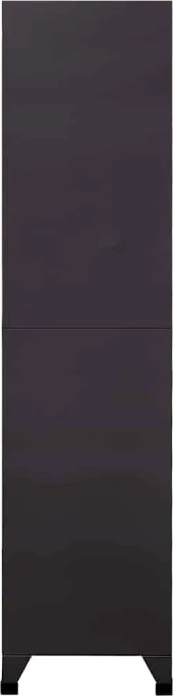 Uzamykatelná skříň antracitová a červená 90 x 45 x 180 cm ocel 339809