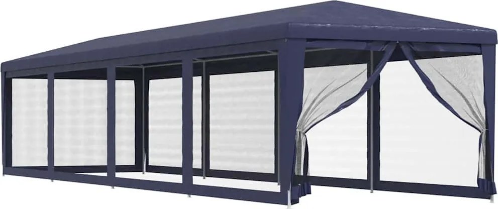 Party stan s 10 síťovanými bočnicemi modrý 3 x 12 m HDPE 319247