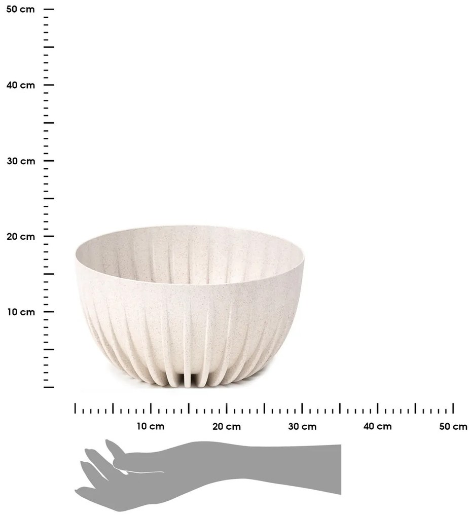 Květináč STRIPPED ECO 30 cm krémový