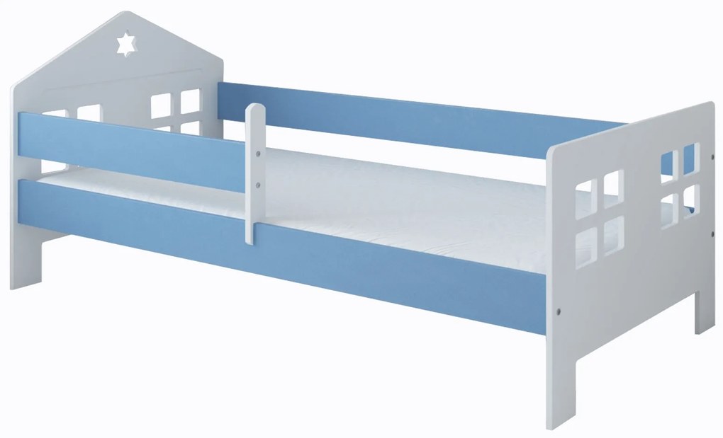 BabyBeds Dětská postel POLA Velikost postele: 180x80 cm, Barevné provedení: Modrá, Úložný prostor: Ne, bez úložného prostoru Bílá