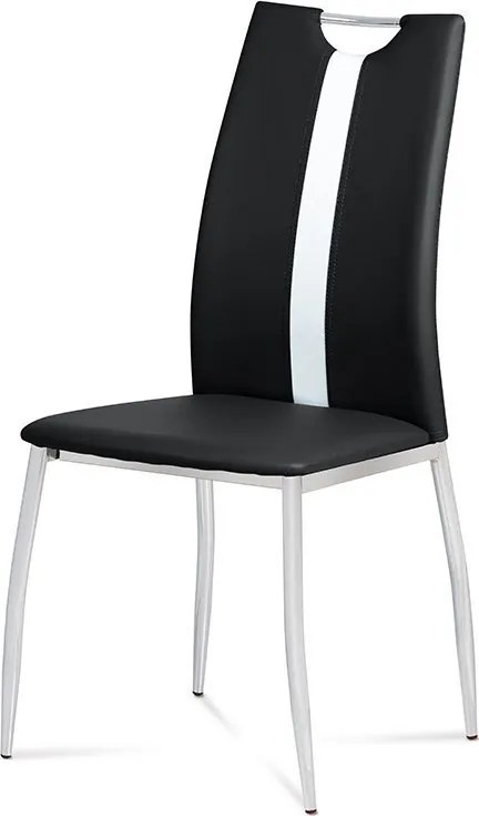 Autronic Jídelní židle AC-1296 BK koženka černá / chrom