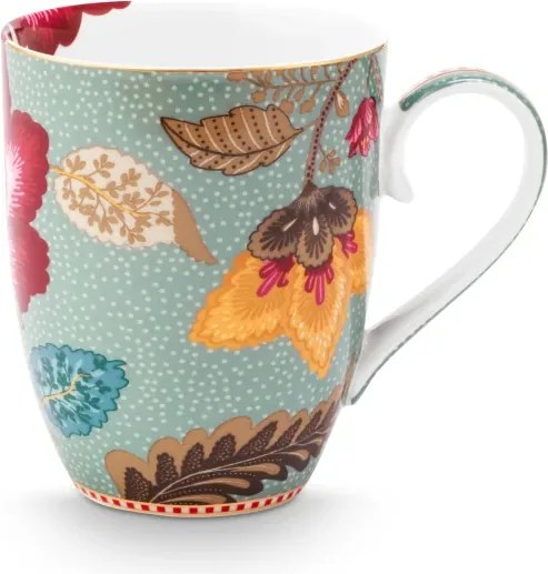 Pip Studio Blooming Tales hrnek 350 ml, modrý (Velký květinový hrnek)