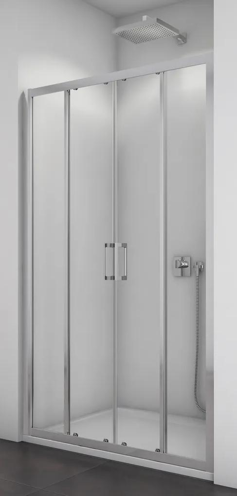 SanSwiss TOPS4 1400 01 07 Sprchové dveře dvoudílné 140 cm, matný elox/sklo