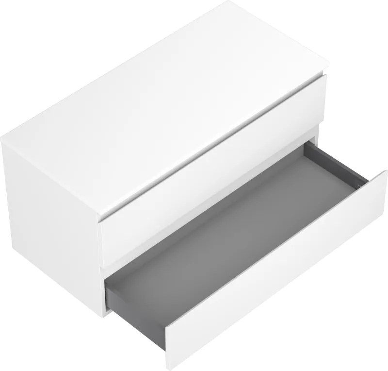 Mexen Orio, koupelnová skříňka 100 cm s horní částí, 2 zásuvky, bílá matná, 91A10-10047-2-BFFC01
