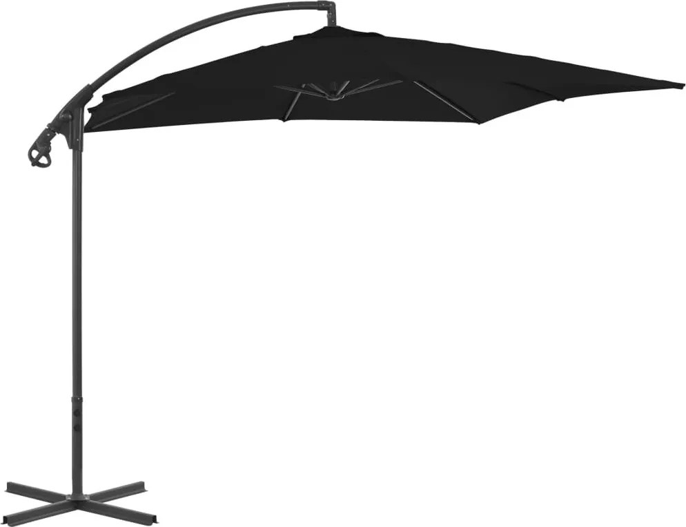 vidaXL Konzolový slunečník s ocelovou tyčí 250 x 250 cm [44878] Barva: Černá