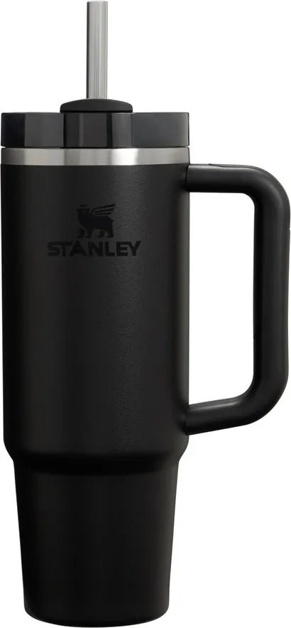Černá termoska s brčkem z nerezové oceli 890 ml Quencher H2.O FlowState™ Tumbler Black 2.0 – Stanley