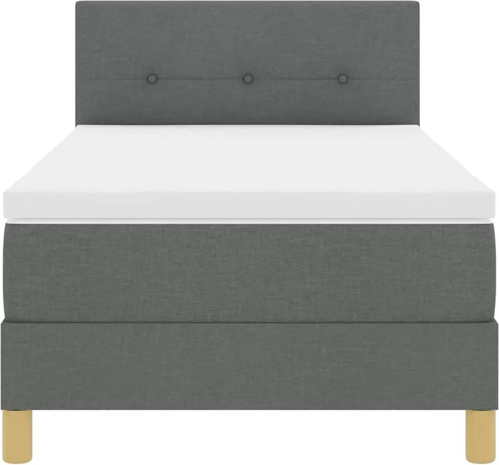 Postel s boxspringem s polštářem Tmavě šedá 100 x 200 cm textil 3338896