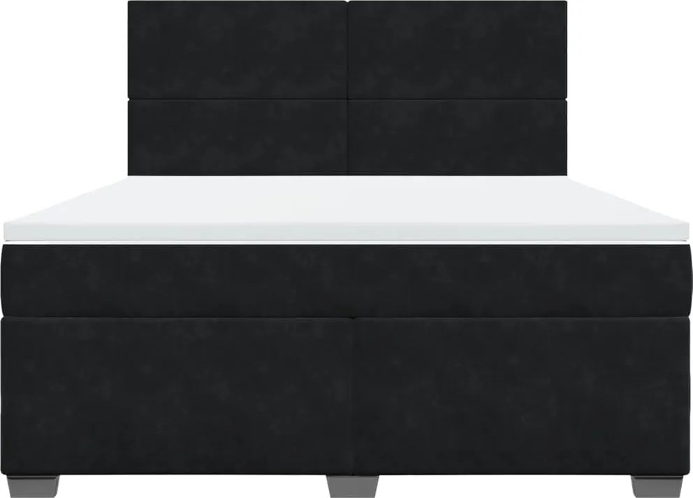 Box spring postel s matrací černá 180x200 cm samet 3290974