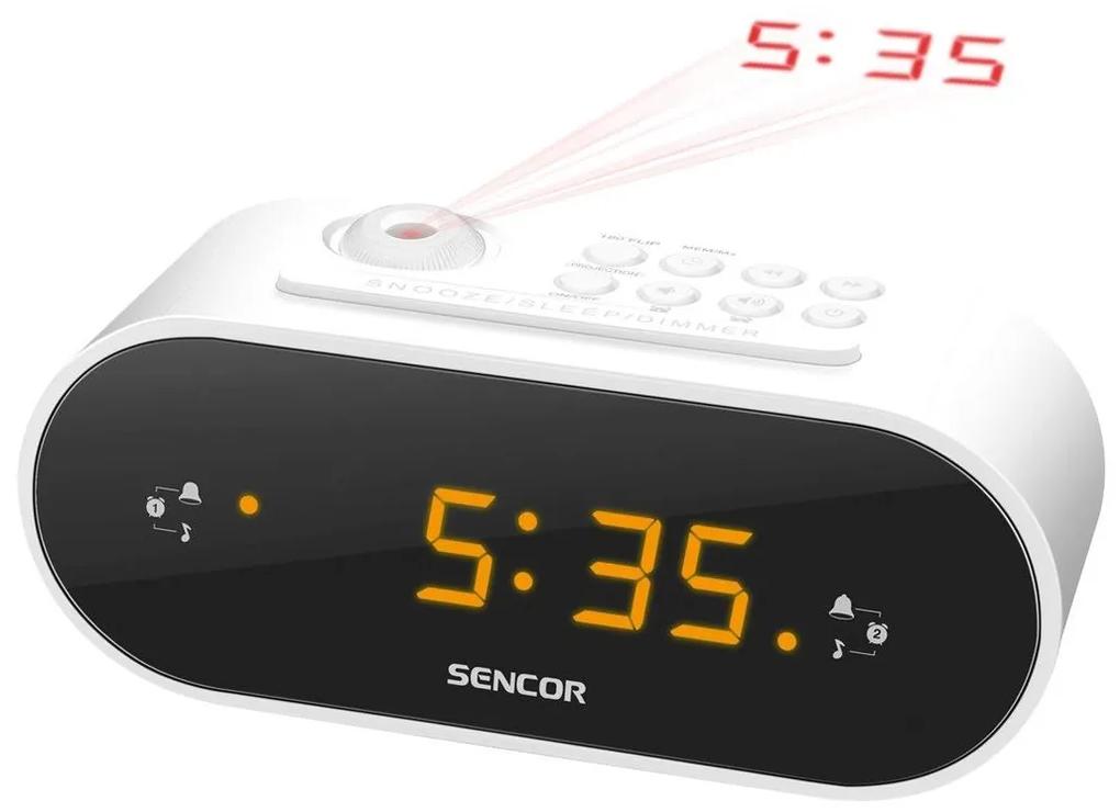 Sencor Sencor - Radiobudík s LED displejem a projektorem 5W/230V bílá FT0308