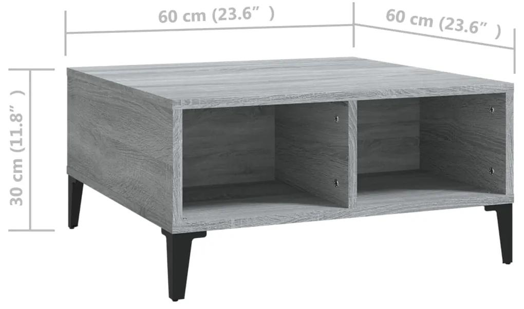Konferenční stolek šedý sonoma 60 x 60 x 30 cm dřevotříska - Default Title