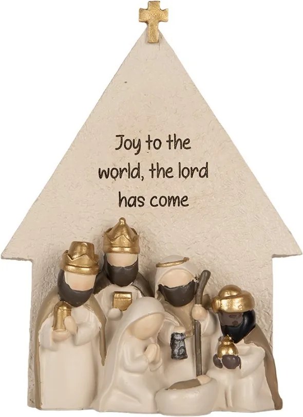 Béžová antik vánoční dekorace Betlém Nativity Scene - 16*6*21 cm