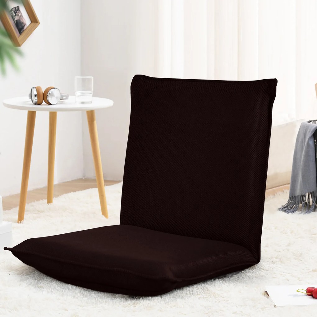 Costway Floor sofa podlahové křeslo s 6-úrovňovým nastavitelným opěradlem