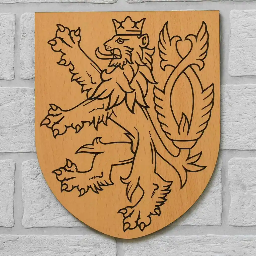 Dřevěný státní znak Česka na zeď | DUBLEZ | BIANO