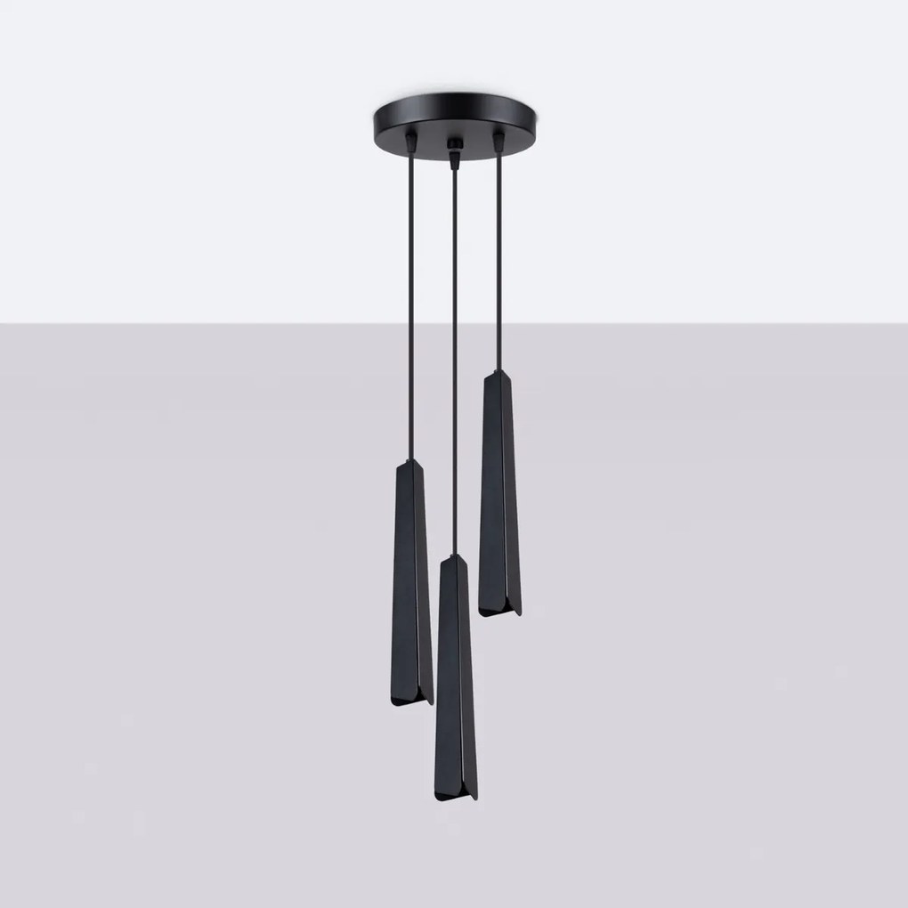 Sollux Lighting Závěsná lampa PRYSM 3P černá