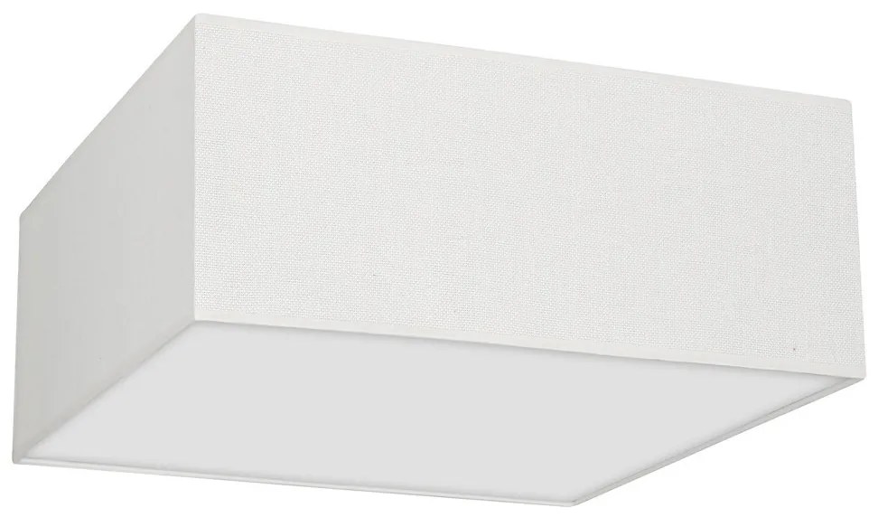Stropní svítidlo Albion Square, 1x bílé bavlněné stínítko, (bílé plexisklo), (50cm)