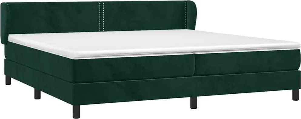 Box spring postel s matrací tmavě zelená 200x200 cm samet 3127454