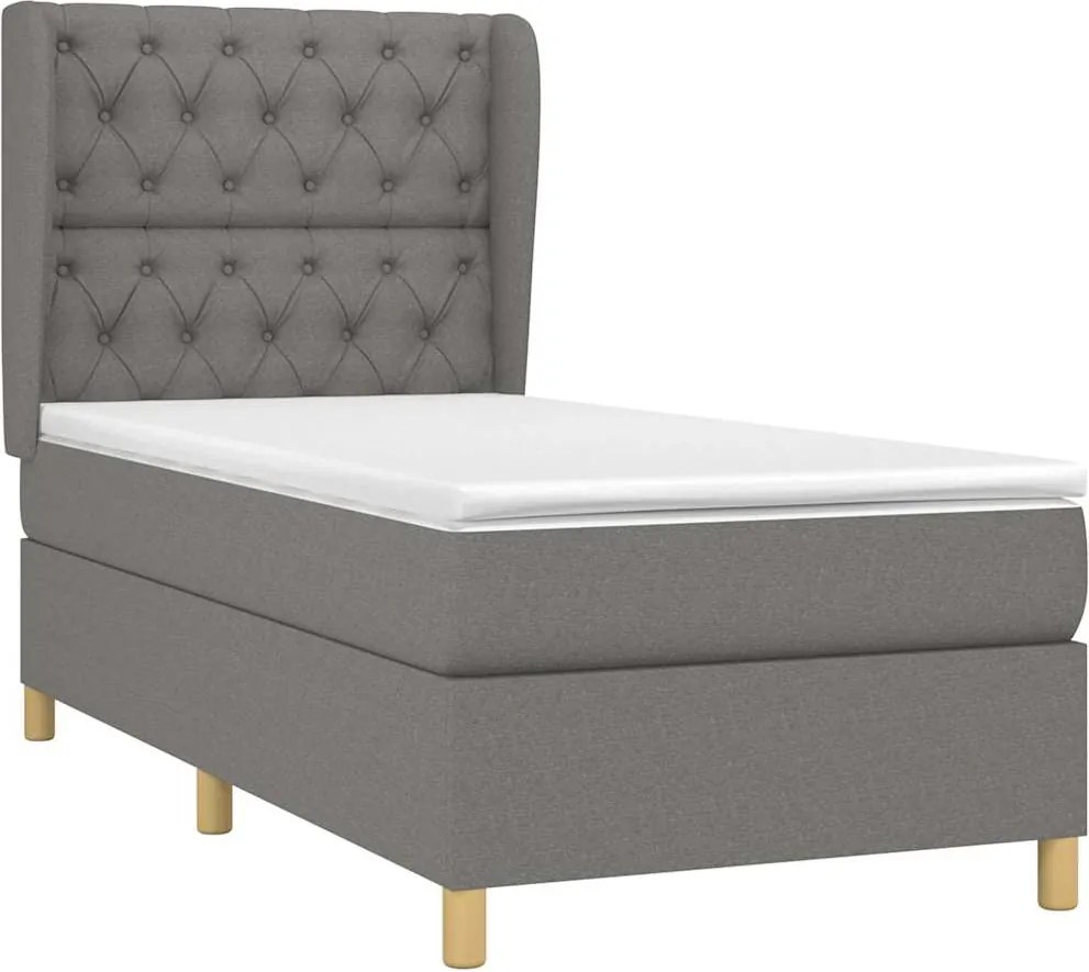 Box spring postel s matrací tmavě šedá 80 x 200 cm textil 3128718