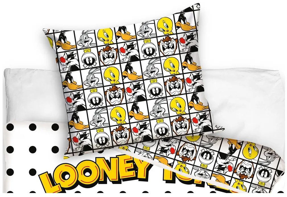 Carbotex Bavlněné povlečení Kamarádi z Looney Tunes 140x200 + 70x90 cm