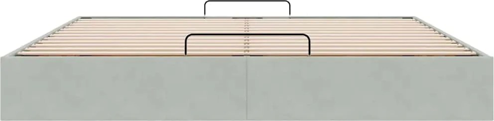 Osmanský rám postele bez matrací světle šedá 200x200 cm samet 3310985