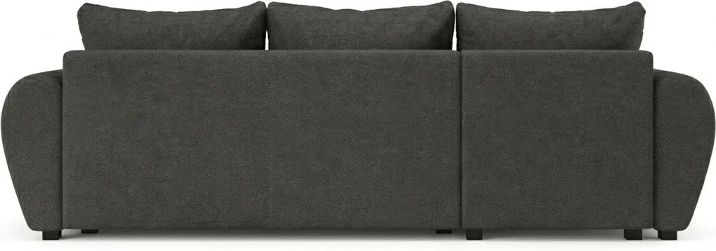 Rozkládací oboustranná sedací souprava do L SEVIO 246x145 cm, tmavě šedá + 2 polštářky ZDARMA