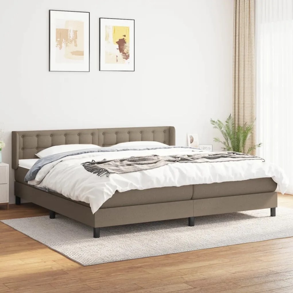 Box spring postel s matrací taupe 200x200 cm textil 3130061