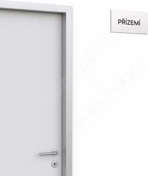 ACCEPT Označení podlaží "PŘÍZEMÍ" - stříbrná tabulka - černý popis