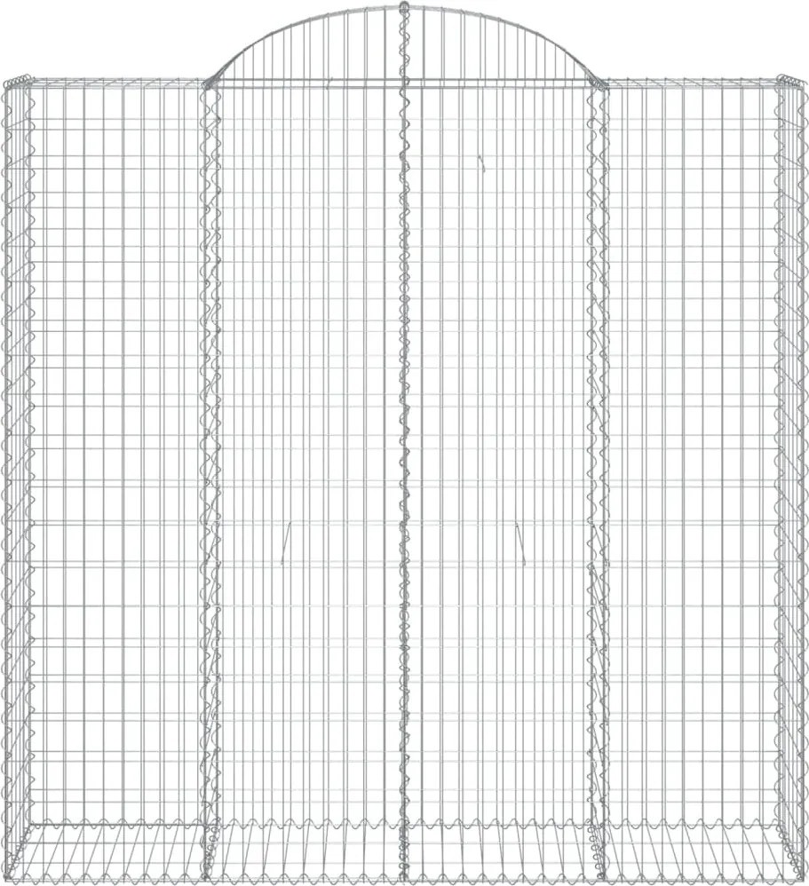 vidaXL Klenuté gabionové koše 4 ks 200x50x200/220cm pozinkované železo [3146427]