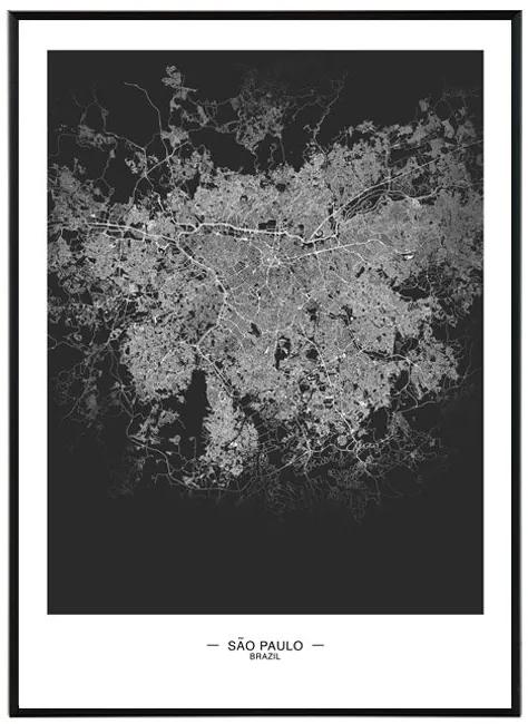 Sao Paulo map - 50x70 cm Obraz
